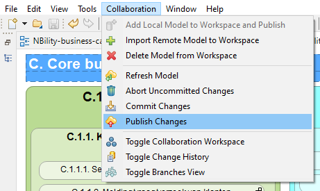 2.2.5. Commit and publish changes - Nbility Model